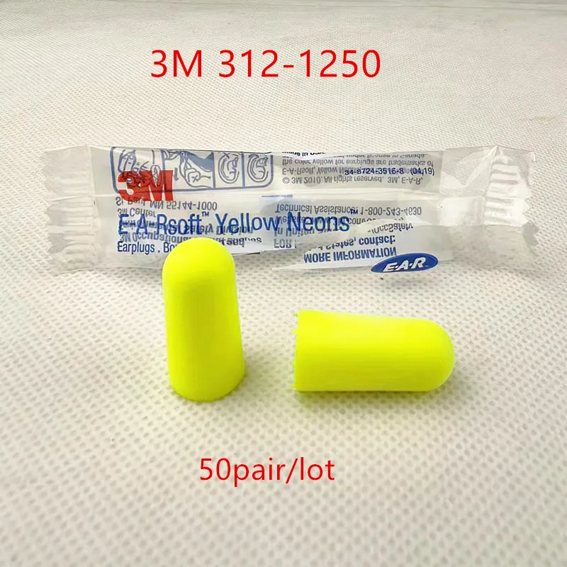 50pairs-lot-3M-312-1250-Yellow-Neons-Slow-rebound-more-comfortable-foam ...