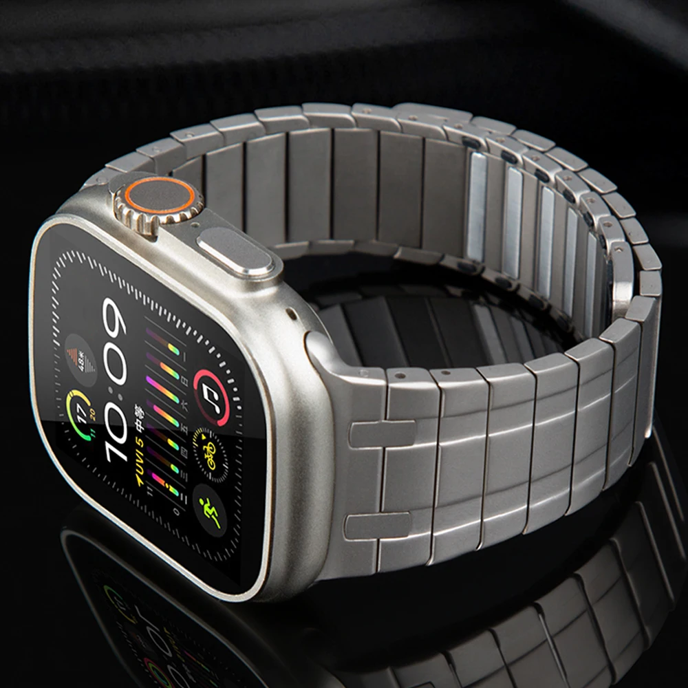 Titanium-Color-Stainless-Steel-Band-for-Apple-Watch-Magnetic-Men-Strap ...