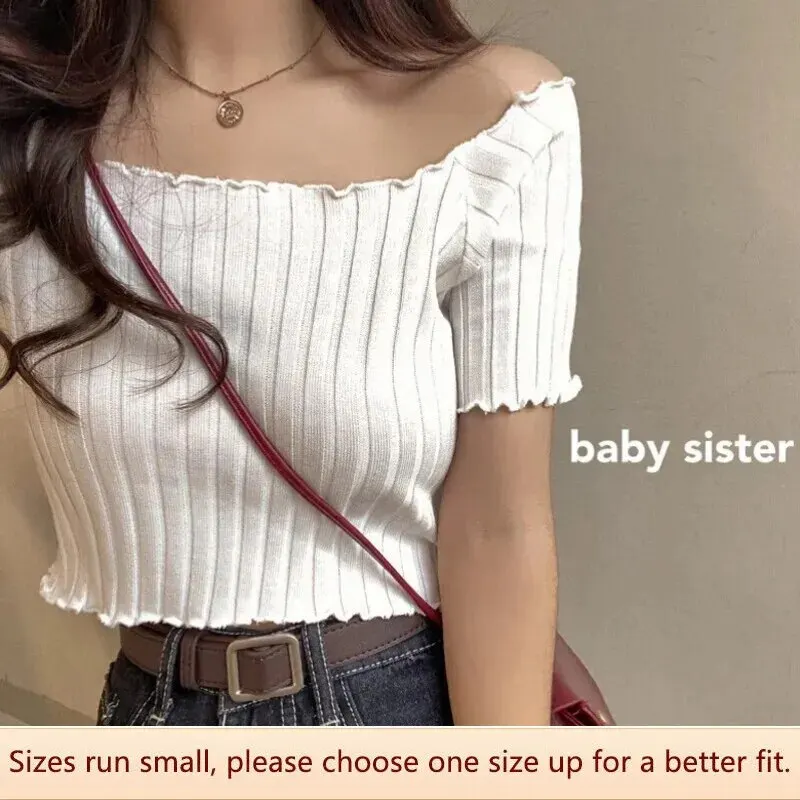 1pc-Summer-Korea-Design-Sexy-Style-Off-Shoulder-Shirt-Fashion-Solid ...