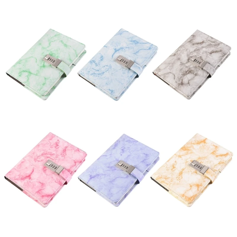 Journal-Notebook-Journal-Marble-with-Lock-PU-Leather-with-Combination ...