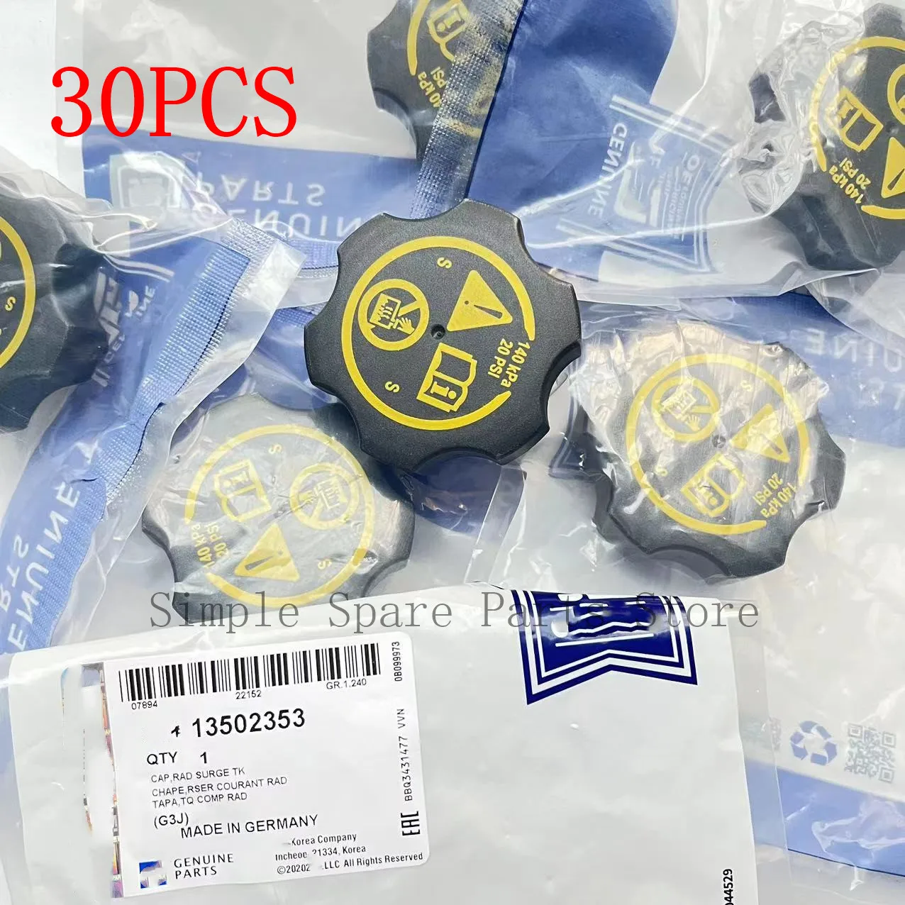 30PCS-Original-Engine-Radiator-Coolant-Recovery-Tank-Cap-OEM-13502353 ...