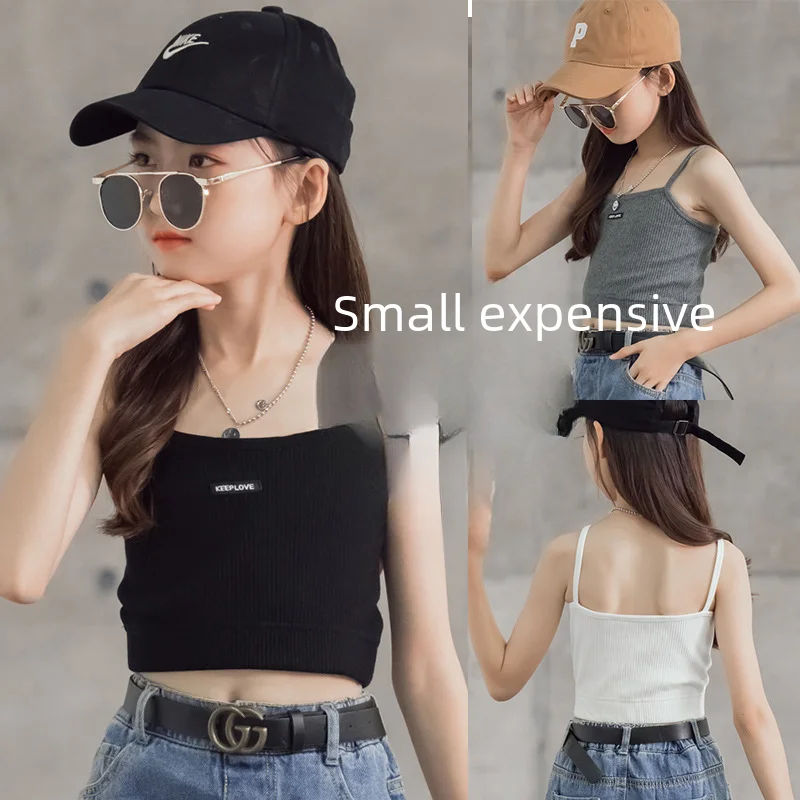 Girls-Summer-Cotton-Sleeveless-Vest-Small-Strap-Waist-Innerwear ...