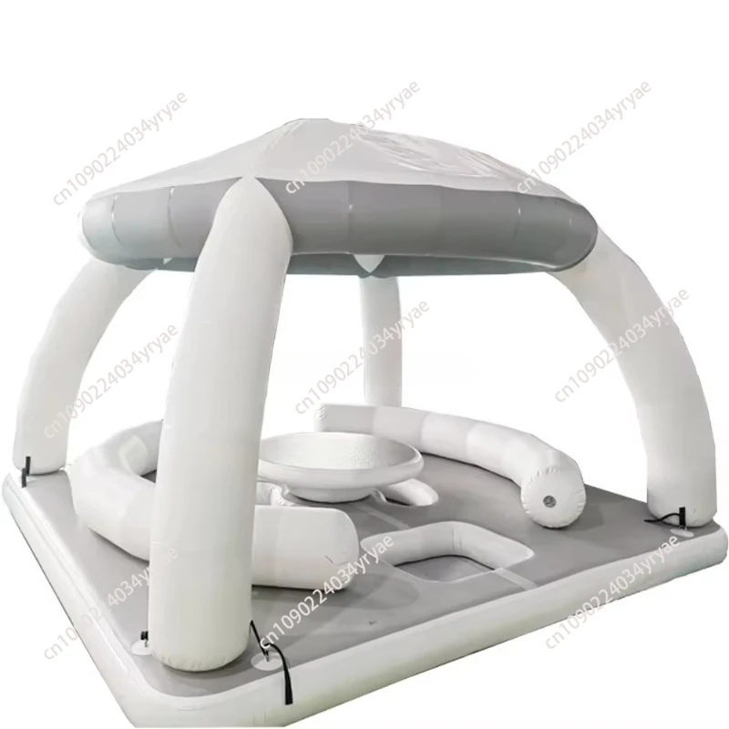 Inflatable Pool Bar Floating Platform Tent Shade Lounge Platform ...
