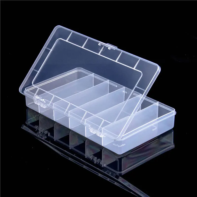 6 Grid Rectangular Storage Box PP Plastic Transparent Box Lure Fishing ...