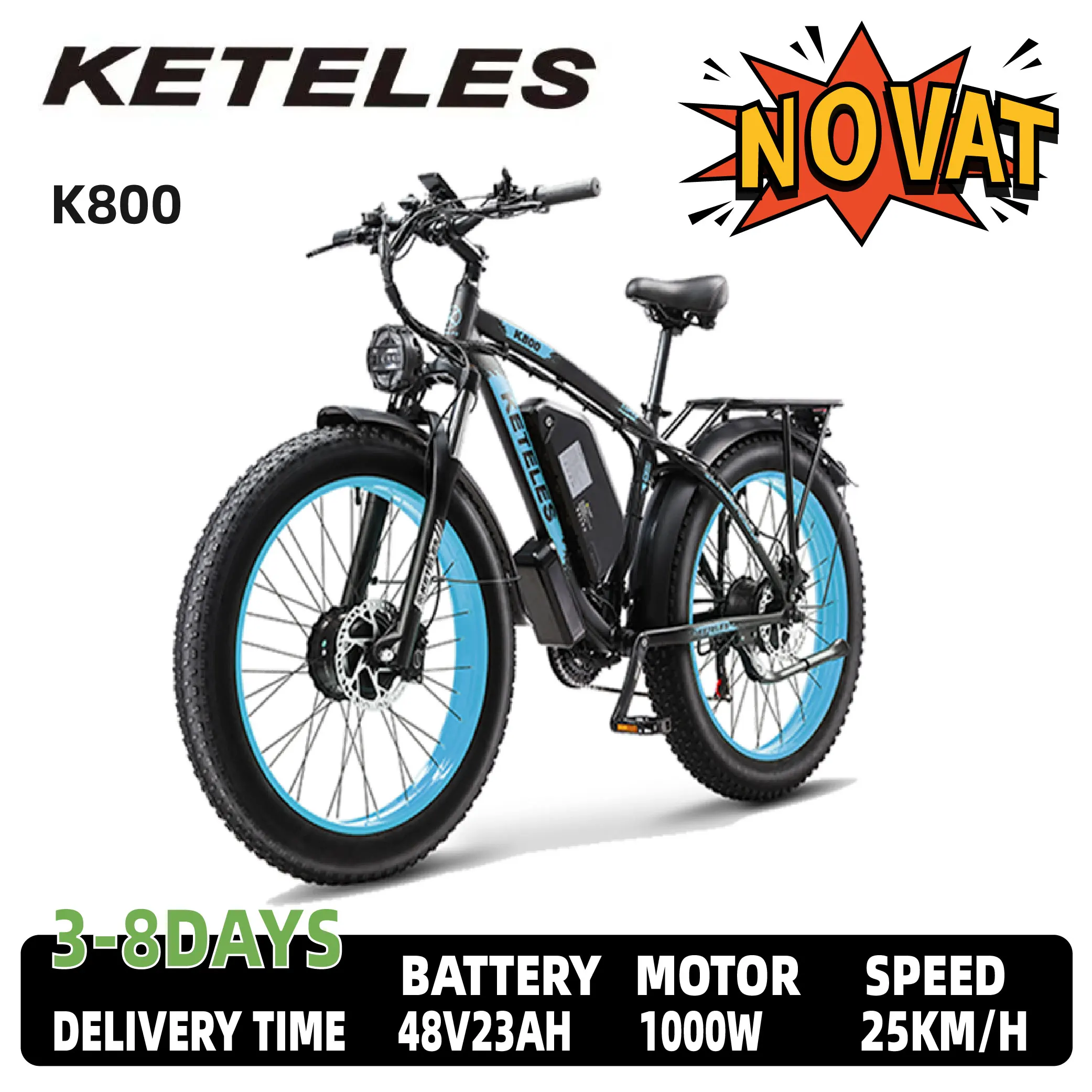 KETELES K800 Electric Bicycle 2000W motor 48v23Ah Battery Electric bike ...