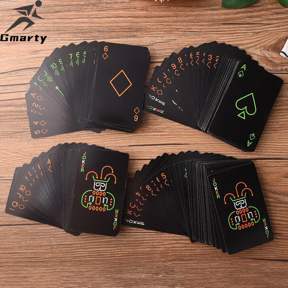 54pcs-set-High-Quality-Black-Luminous-Playing-Cards-Glow-In-The-Dark-Bar-KTV-Noctilucent ...