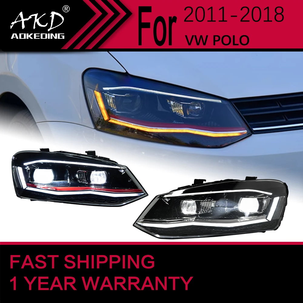 Car-Lights-for-VW-POLO-Headlight-2011-2018-Head-Lamp-Drl-Projector-Lens ...