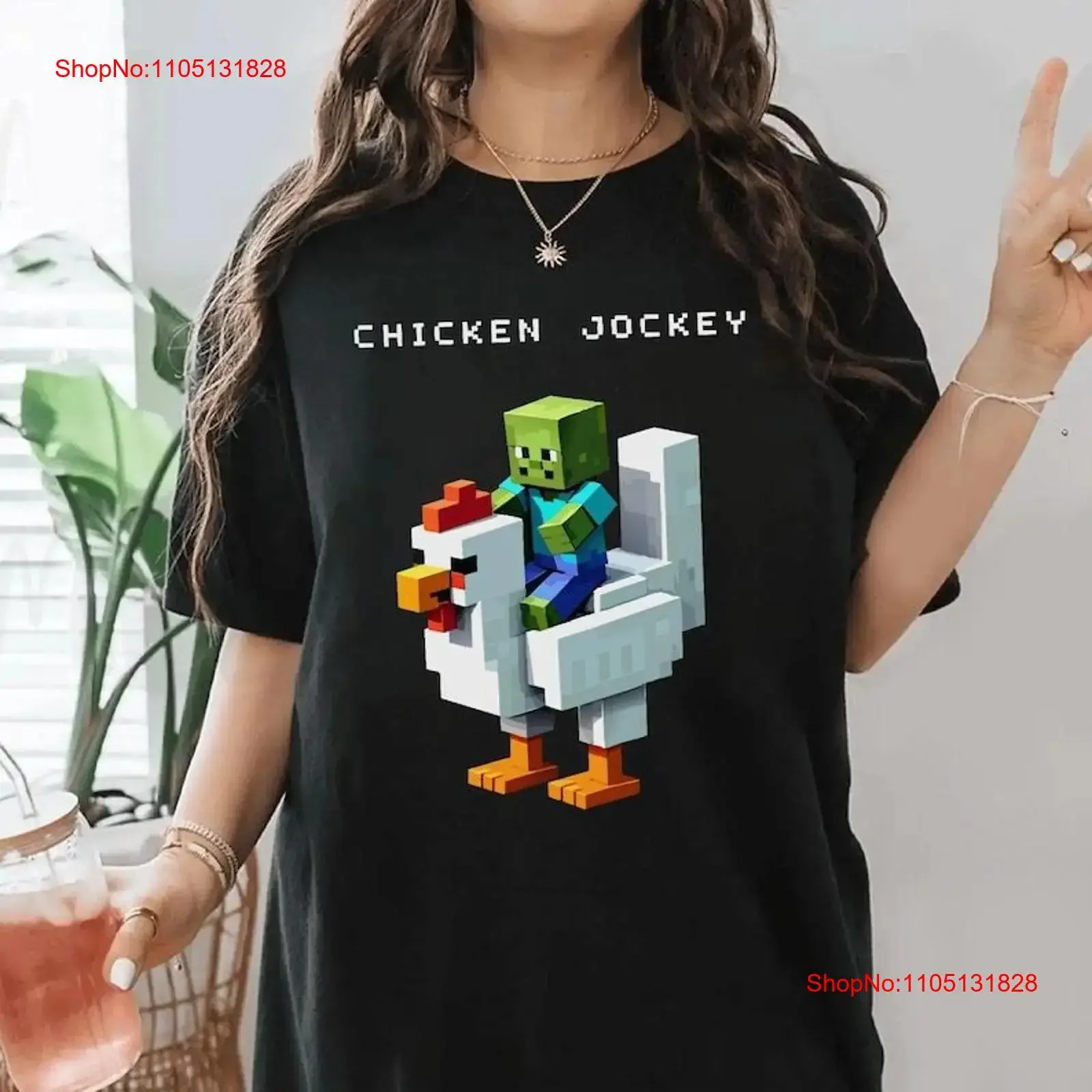 Minecr ft Chicken Joc ey Funny T Shirt Hilar ous Gaming Full vintage ...