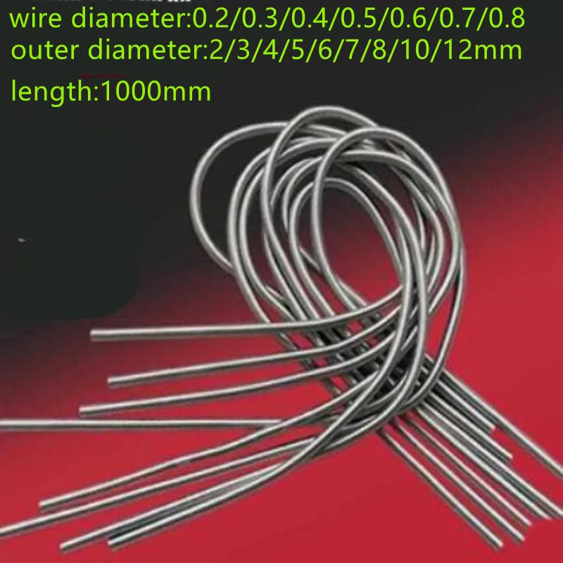 Cable de 0,2mm, 0,3mm, 0,4mm, 0,5mm, 0,6mm, 0,7mm, 0,8mm, extensión de 1 metro de resorte de ...