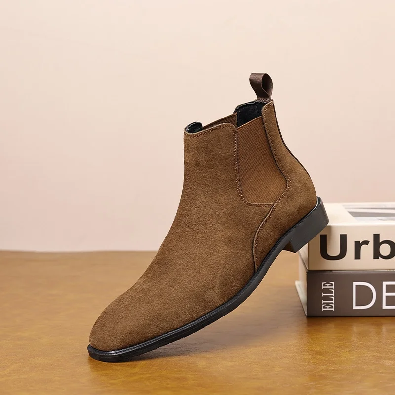 Men's Chelsea Boots Pure Color British Style Fashionable Large Size ...