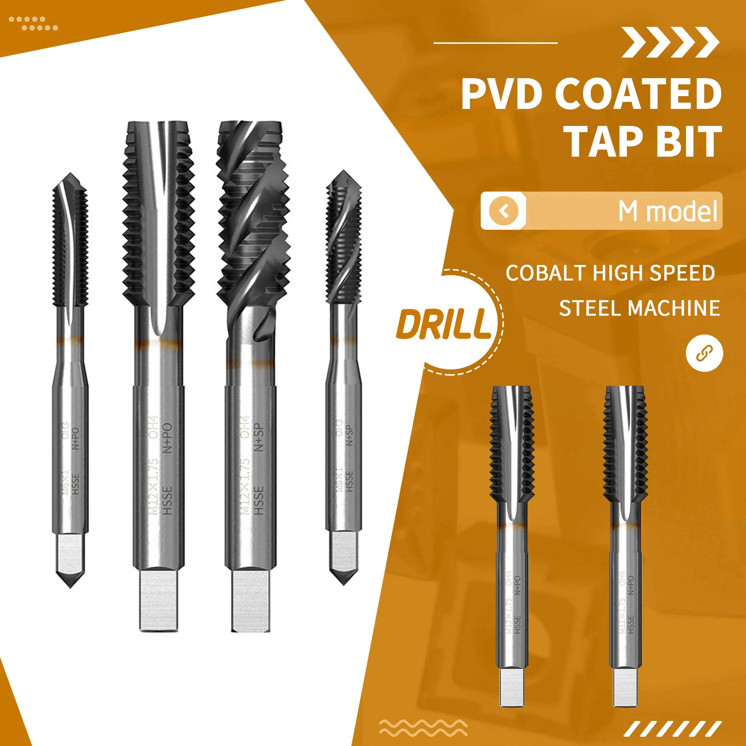 Cobalt-containing-High-Speed-Steel-Machine-Tap-Spiral-Tip-Tap-PVD ...