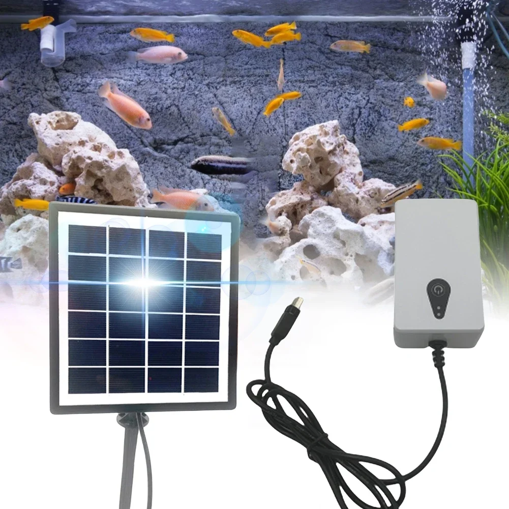 Solar Powered Silent Aquarium Oxygen Air Pump for Aquarium Fish Tank ...