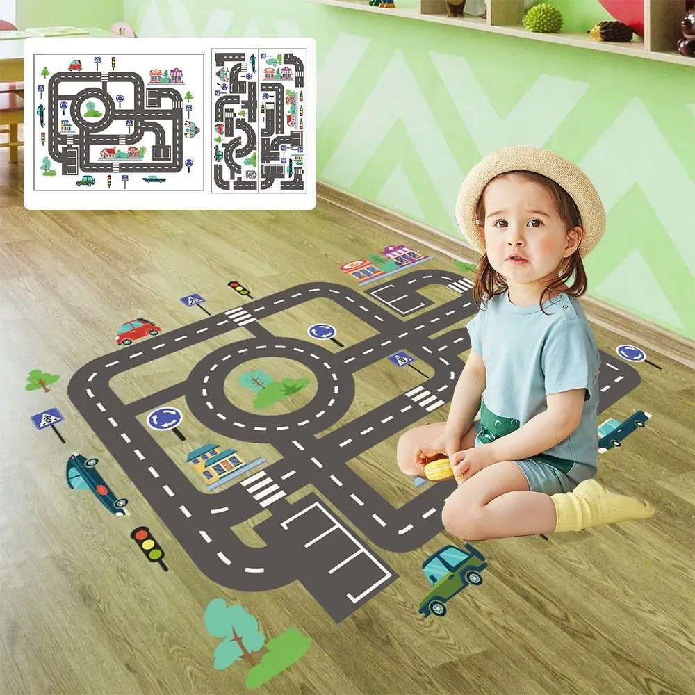Creative-Traffic-Map-Stickers-Cartoon-Pattern-Car-Road-Games-Parking ...
