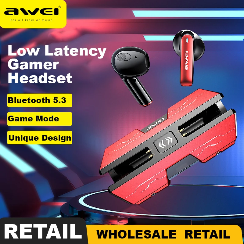 Awei-T59-Wireless-Bluetooth-5-3-Headphones-Gaming-Earbuds-45ms-Low-Latency-Gamer-Headset-With ...