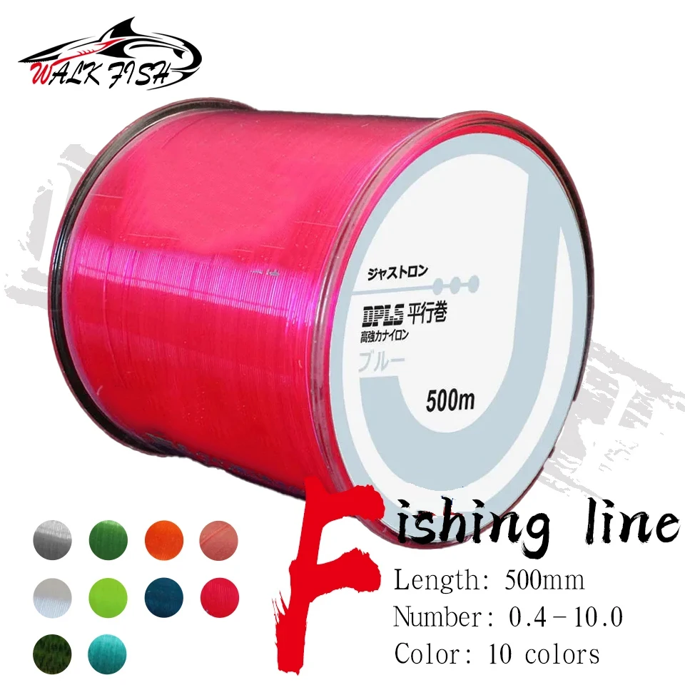 WALK-FISH-500M-Nylon-Japanese-Durable-Monofilament-Rock-Fishing-Line ...