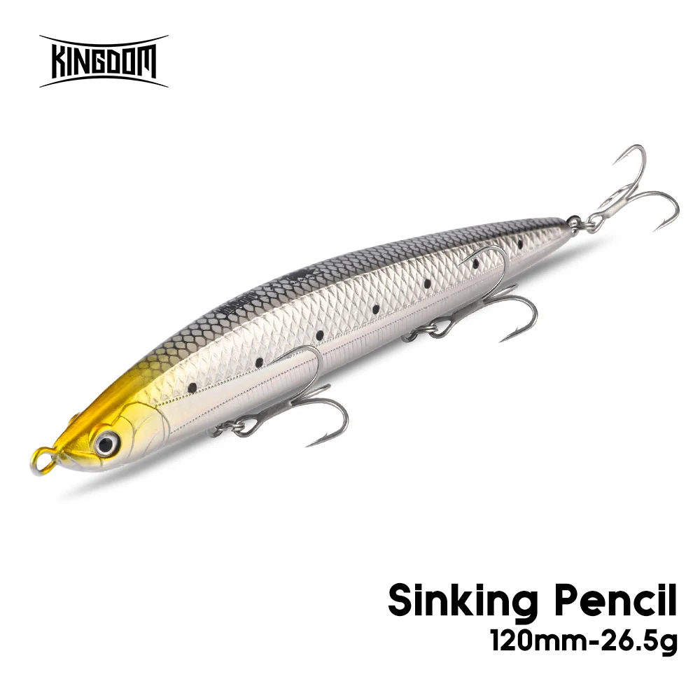 Kingdom Sinking Pencil Fishing Lure 120mm 26.5g Long Cast Saltwater ...