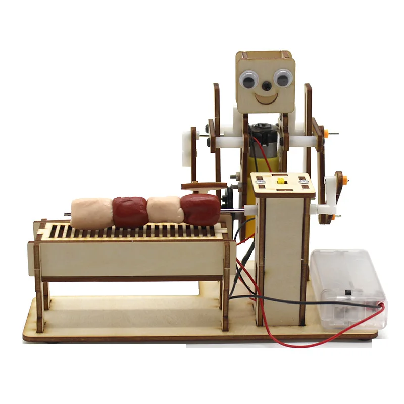 BBQ-Robot-DIY-Creative-Handmade-Wooden-Board-Assembly-Toy-Technology ...