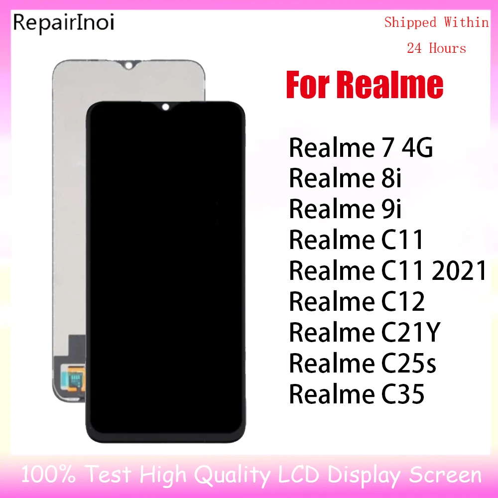 Novo testado display lcd para oppo realme 8i 9i c12 c21y c25s c35 7 4g ...