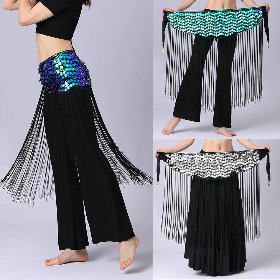 Hip-Scarf-Wavy-Long-Tassel-Waist-Chain-Belly-Dance-Waist-Decoration ...