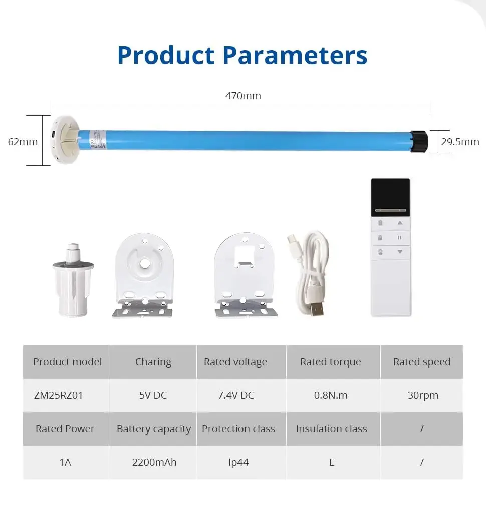 Zemismart Tuya Zigbee Smart Electric Roller Shade Motor Rechargeable ...
