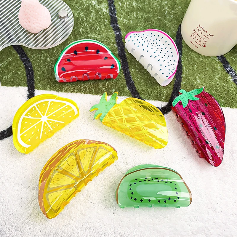 Acetate-Cute-Summer-Vegetable-Fruit-Hair-Clip-Watermelon-Lemon-Cherry ...