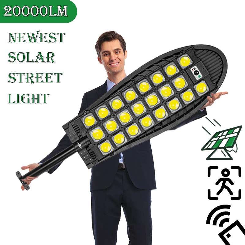 20000lm Super Bright Solar Street Light Outdoor 520 Leds Solar Motion ...