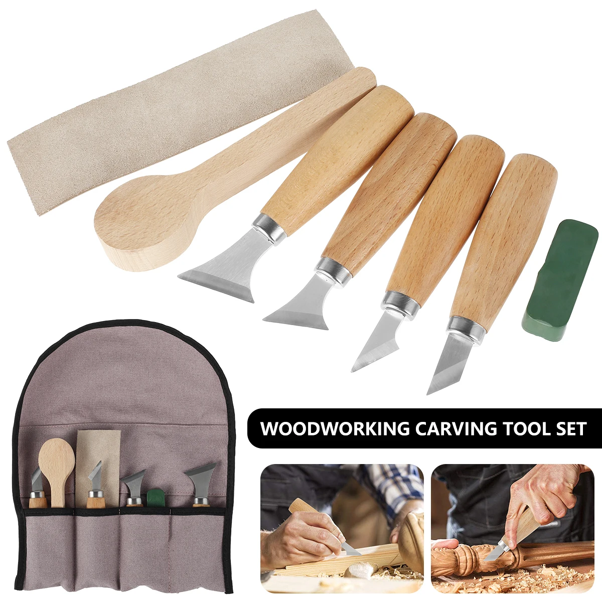 Wood Carving Knife Chisel Woodworking Cutter Hand Tool Set Woodcarving ...