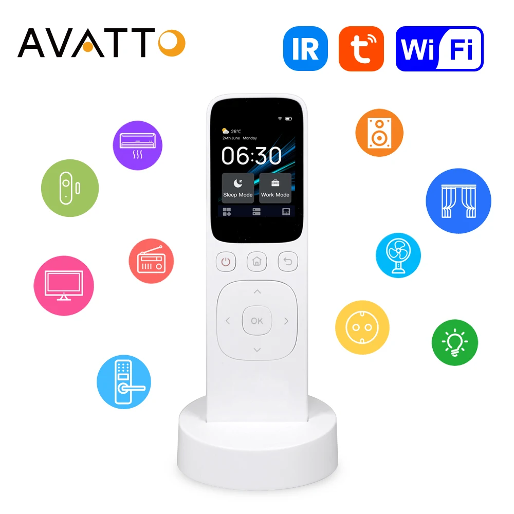 AVATTO WiFi Smart IR Central Control Panel,Tuya Wireless Touch Screen ...