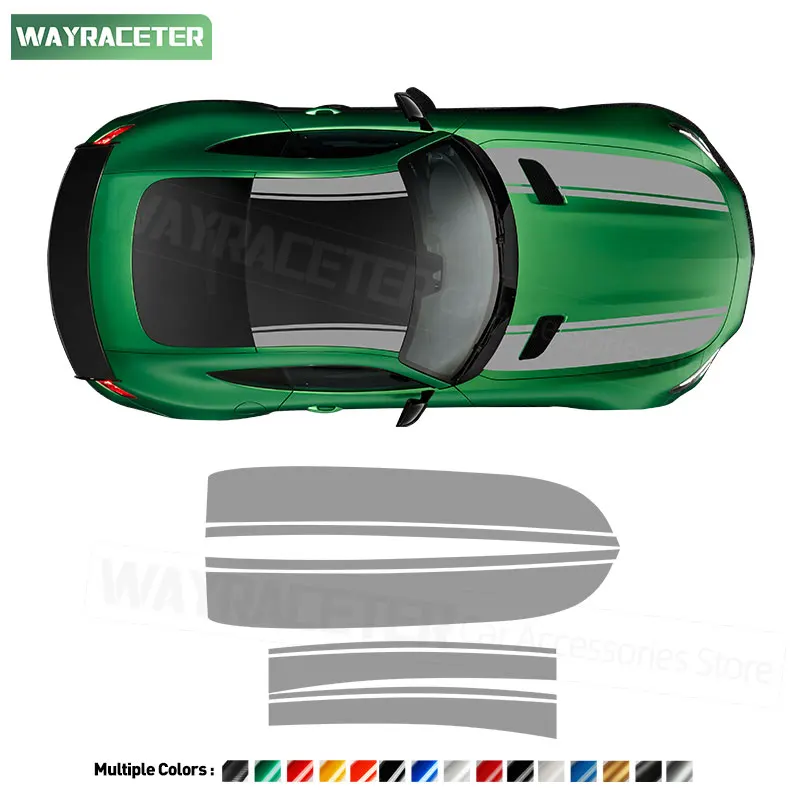 Car Hood Bonnet Stripes Sticker Engine Cover Roof Sunroof Decal For ...