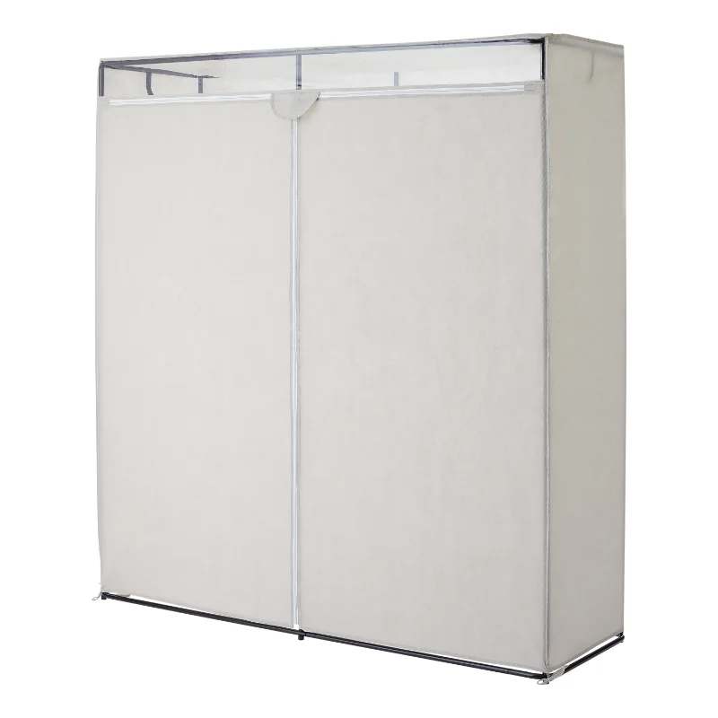 Extra Wide Single Tier Zippered Clothes Closet, 60", Grey Pumice ...