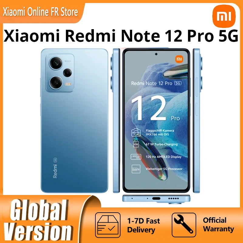 Xiaomi SmartPhone Redmi Note 12 Pro 5G, versión Global, 6,67 FHD ...