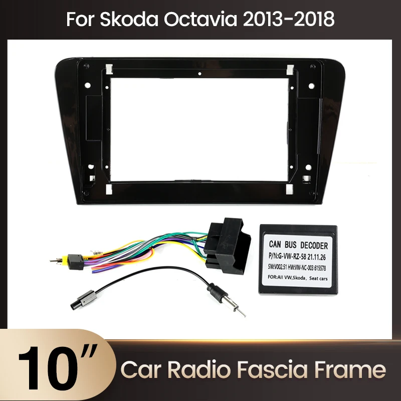 10Inch Car Radio Frame For Skoda Octavia 2013 2014 2015 2016 2017 2018 ...