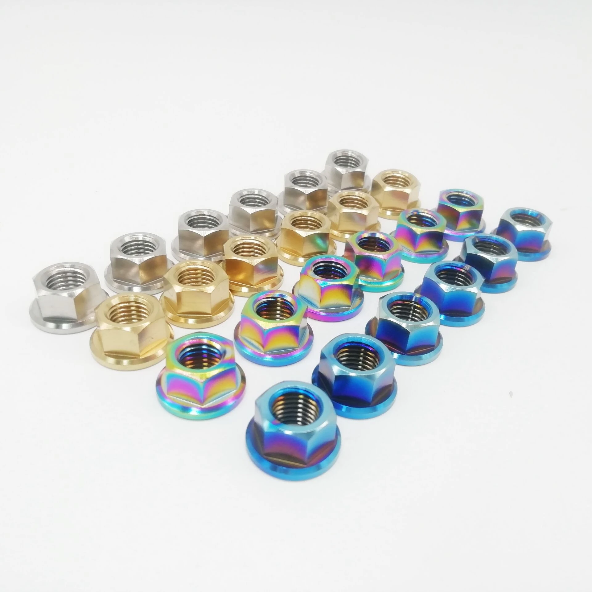 6pcs Titanium Ti M10 Pitch Sprocket Flange Nut For Honda Suzuki Yamaha ...