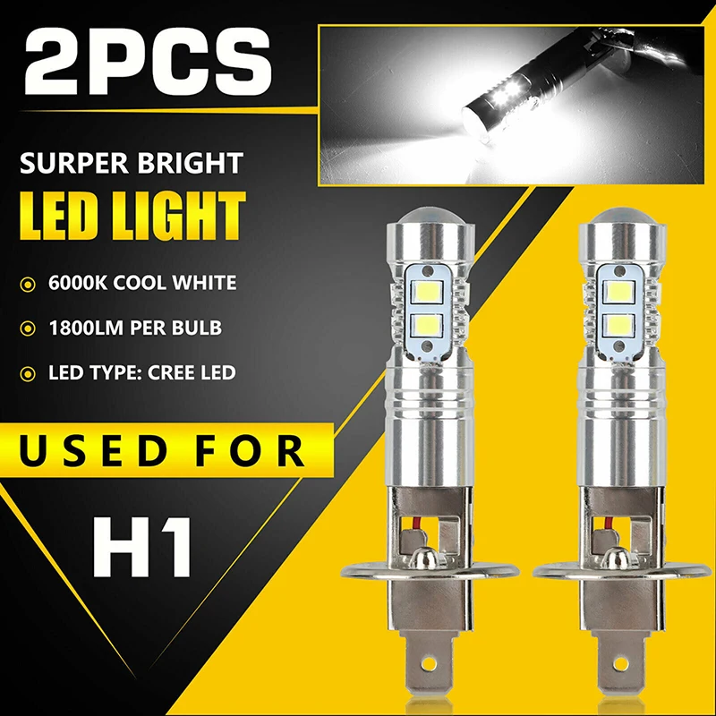 1-Pair-H1-LED-Headlight-Bulbs-Ice-Blue-Super-Bright-Car-Headlights-Car ...