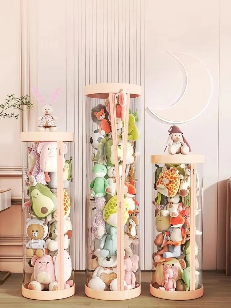 New-Doll-Storage-Bucket-Toy-Storage-Bag-Zipper-Transparent-Bucket ...