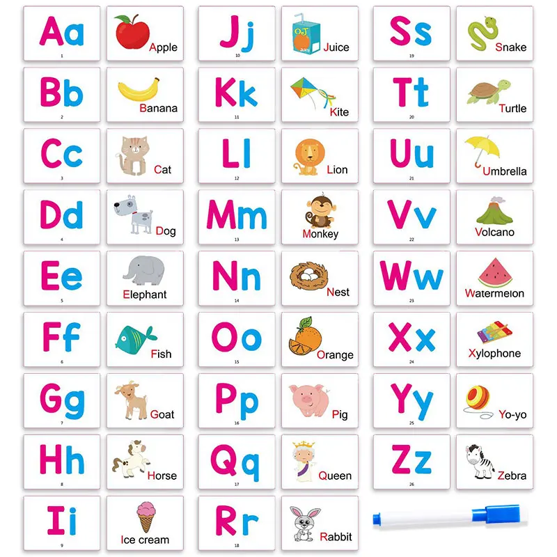 Cartes-alphabet-ABC-pour-enfants-cartes-animaux-avec-1-stylo ...