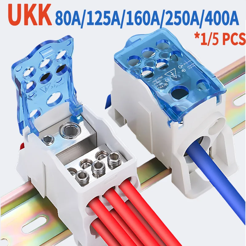 Din-Rail-Distribution-Junction-Box-One-in-Seve-Out-Power-Wire-Electric-Connector-Terminal-Block ...