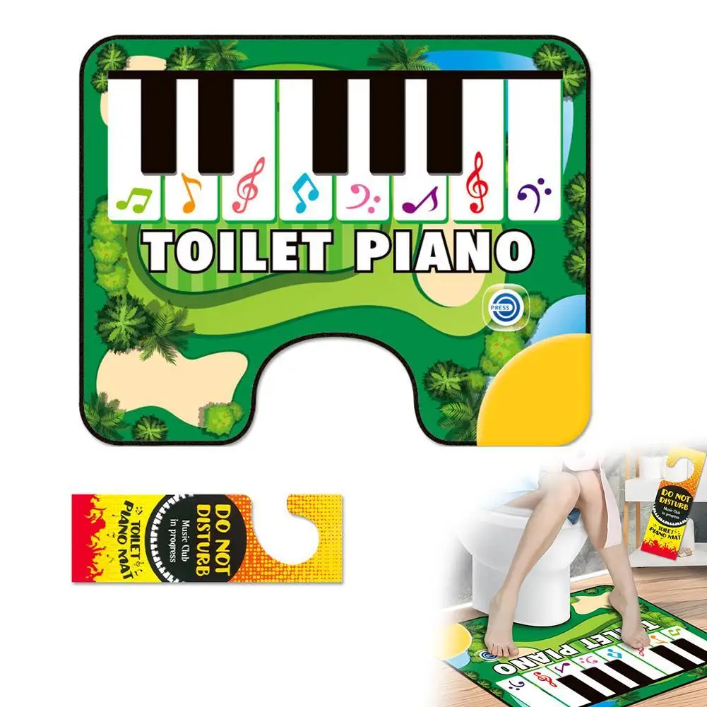 Toilet Piano Mat Bathroom Funny Toe Music Keyboard Toilet Floor Mat ...