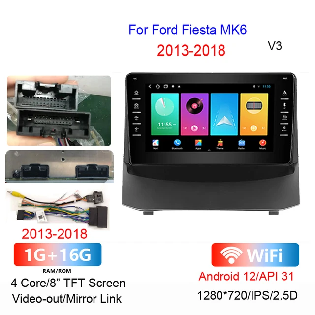 Android Auto Radio Carplay For Ford Fiesta MK6 2009 2010 2011 2012 ...
