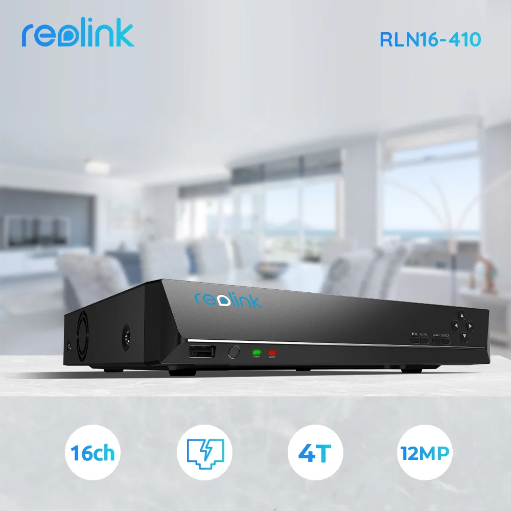 Reolink 16ch NVR 4/5MP 4K 12MP PoE 네트워크 비디오 레코더 3T/4 테라바이트 HDD 보안 IP ...