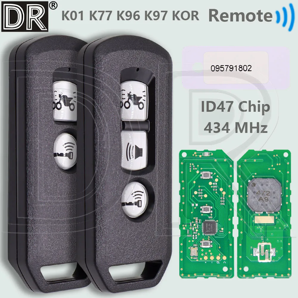 DR 35111-K01/K77/K96/K97/KOR ID47 Chip 433MHz Car Remote Key For Honda ...