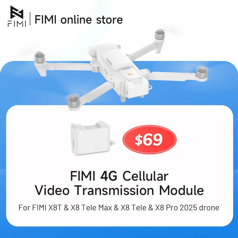 4G 셀룰러 비디오 전송 모듈 X8T & X8 Tele Max & X8 Tele & X8 Pro 2025 드론 FIMI 새 정품 ...