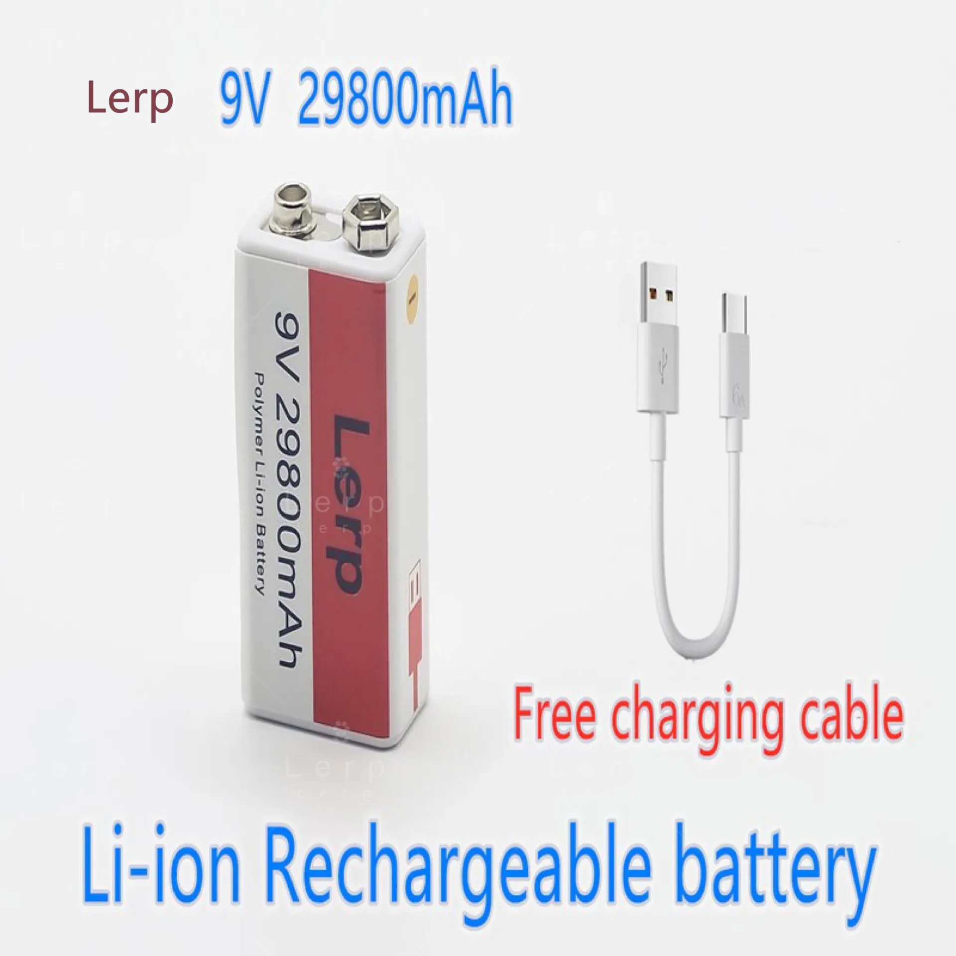 new2024-9V-battery-29800mAh-Multimeter-rechargeable-lithium-ion-battery ...