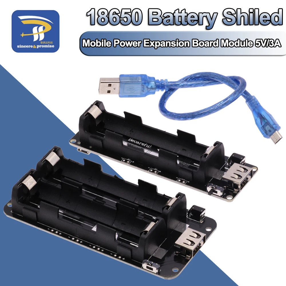 Dual 18650 Lithium Battery Shield V3/V8 Power Bank 1 Way Charging ...