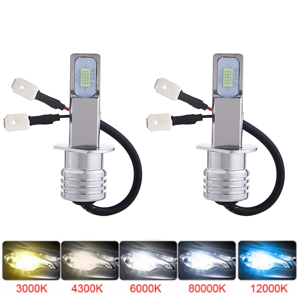 2Pcs 20000LM H1 H3 LED Bulb Car Headlight Lamps Canbus H7 Mini CSP 3570 ...