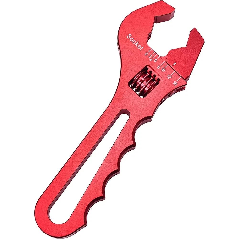 Red Anodized Aluminum Adjustable AN Wrench Set 3AN to 16AN Spanner ...