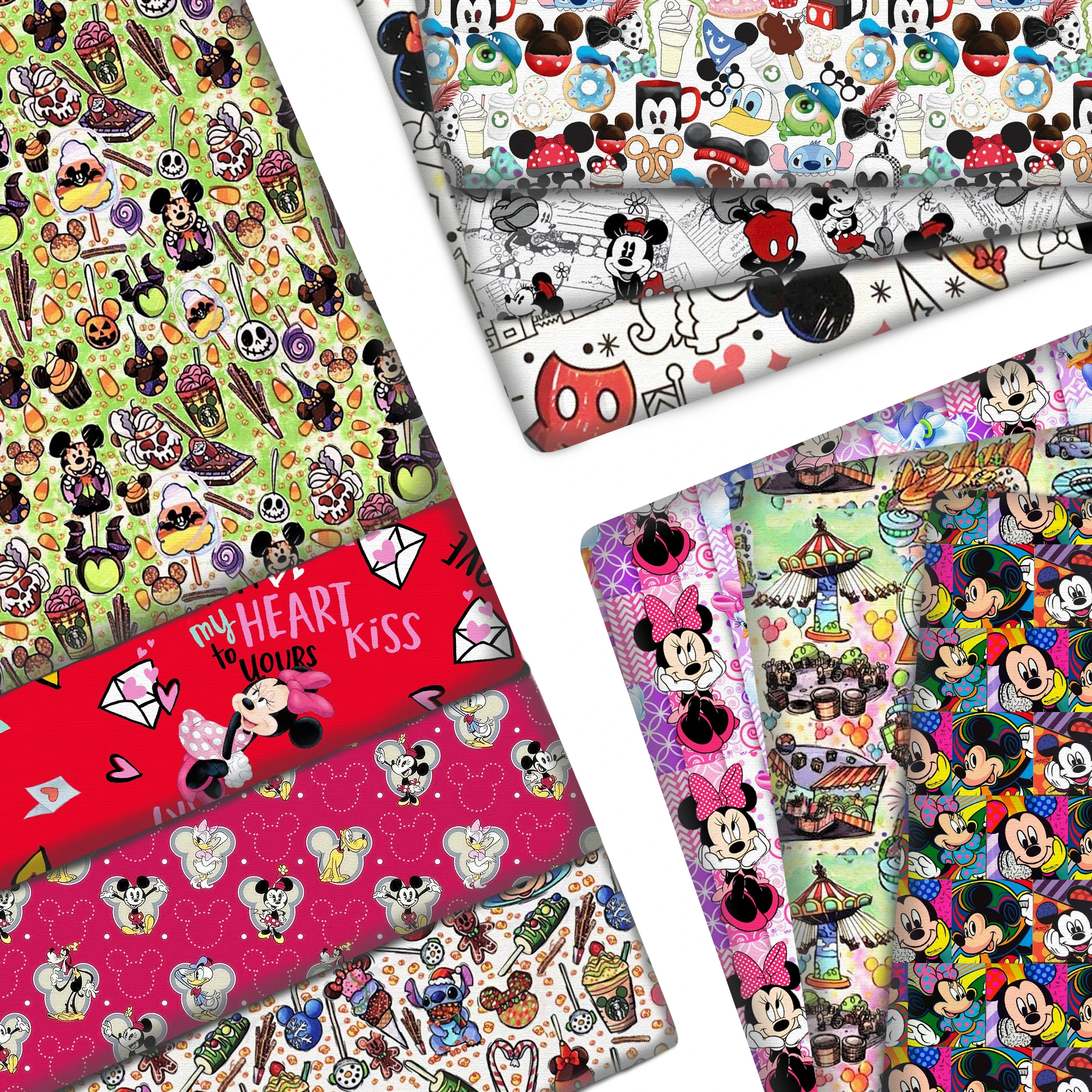 Patchwork Cotton Fabric Minnie | Fabrics Cotton Minnie Mickey - Disney ...