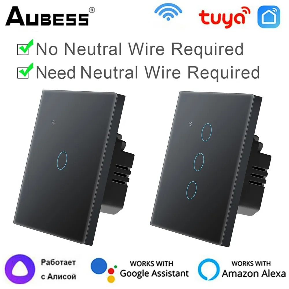 US-EU-WiFi-Smart-Light-Switch-Glass-Screen-Touch-Panel-Tuya-Smart-Life ...