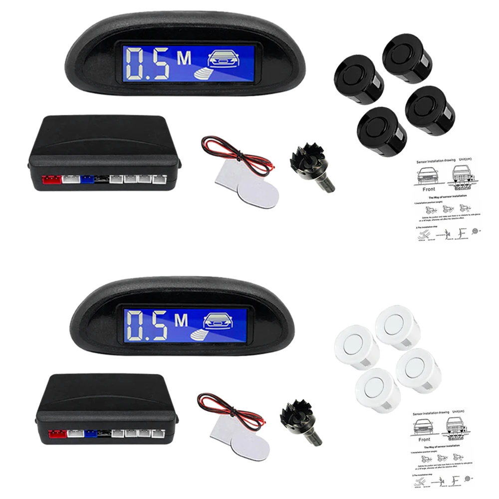 12V-Parktronic-LED-Parking-Sensor-Kit-Backlight-Display-Car-Beeping ...