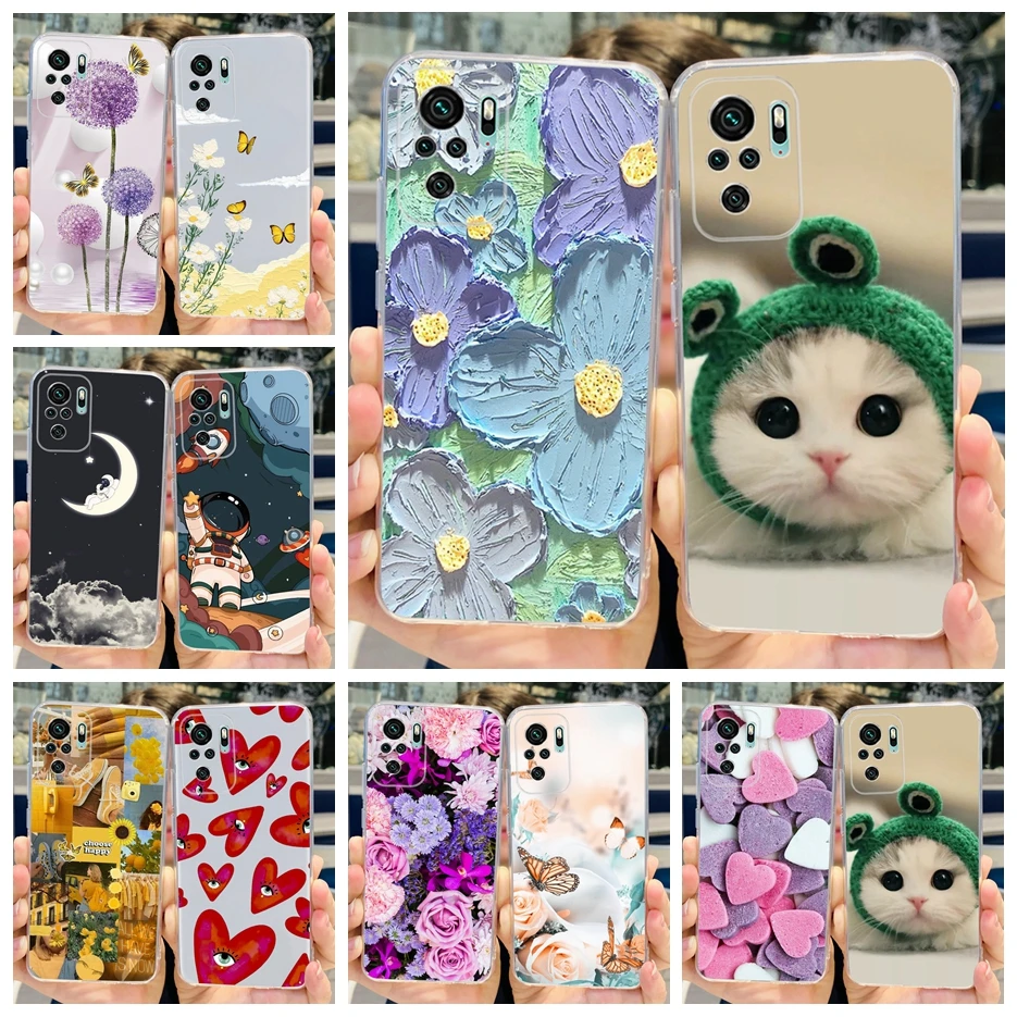For Xiaomi Redmi Note 10 4G Case Note 10S Cute Painted Cover Soft Slim ...
